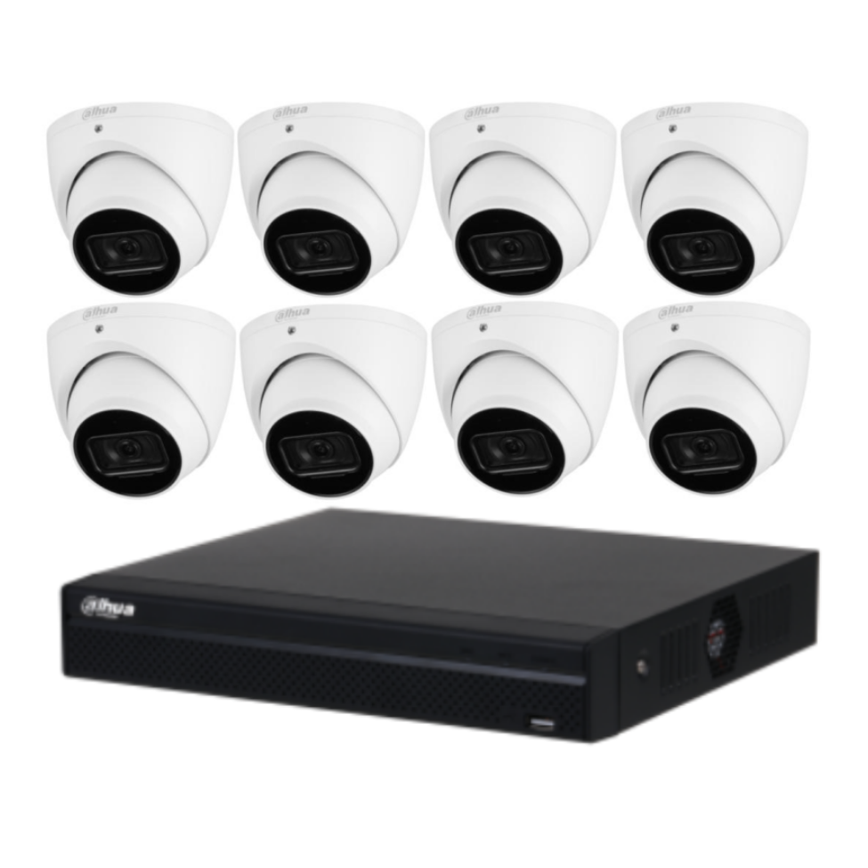 Dahua 6MP 8 Channel NVR Security 8 Camera KIT Turret DH-IPC-HDW3666EMP – ECORRIDOR