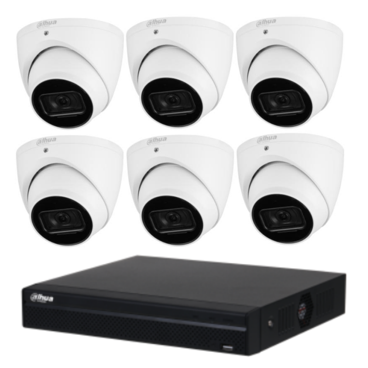 Dahua 6MP 8 Channel NVR Security 6 Camera KIT Turret DH-IPC-HDW3666EMP ...