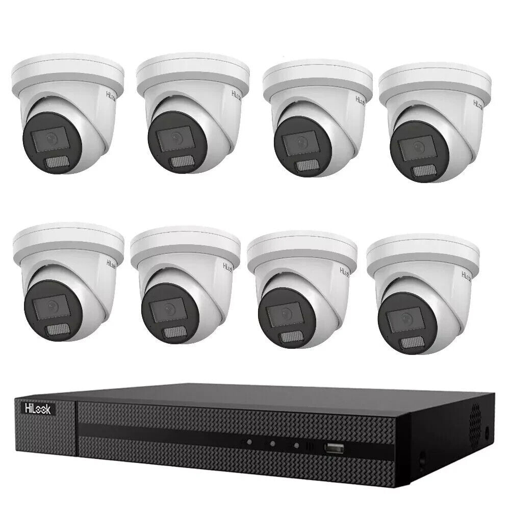 HiLook 8MP 8 Channel NVR Security 8 Camera KIT Turret IPC-T381H-MU ...