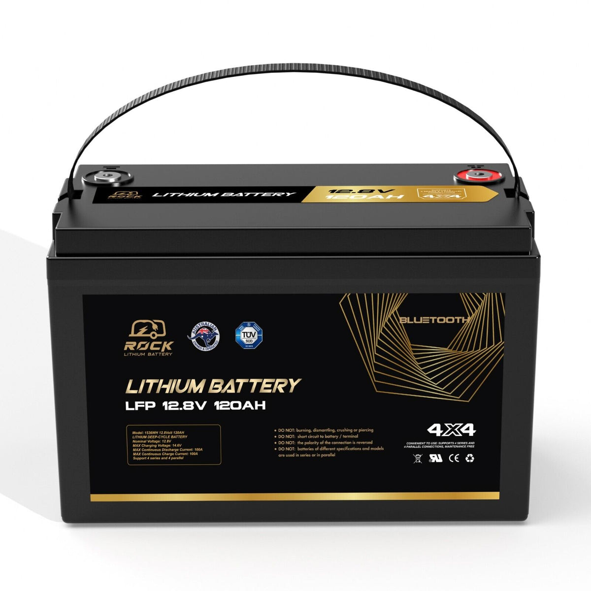Ben Neumeister Rock 12V 120Ah LiFePO4 Battery With Bluetooth Solar Car ...